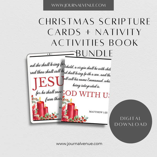 Christmas Scripture Cards + Nativity Activities Book Bundle – JOURNAL VENUE